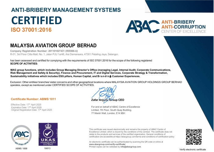MAG First in Malaysia with ISO 37001 Certification