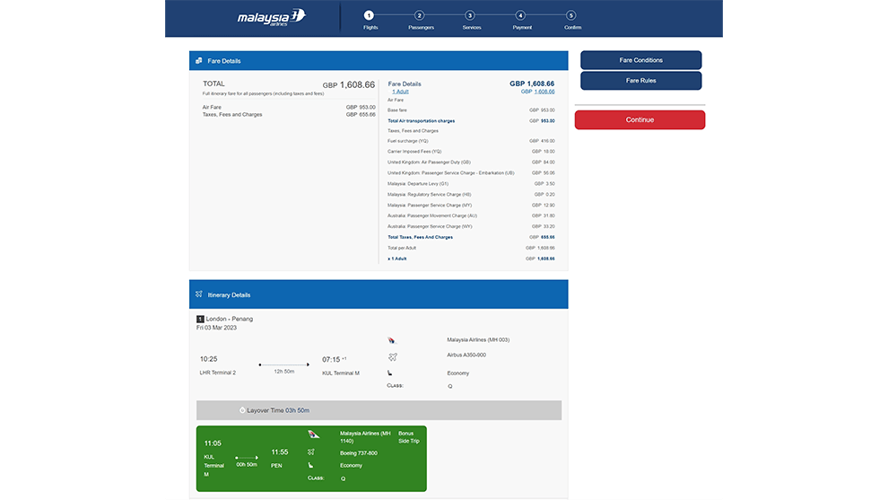 Malaysia Airlines | Bonus Side Trip