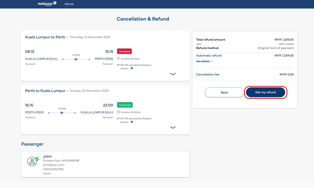 Self Service Guide for flight reschedule and refund due to flight ...