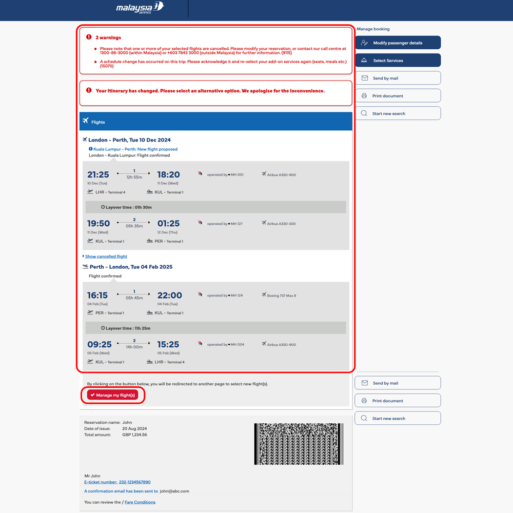 Self Service Guide for flight reschedule and refund due to flight ...